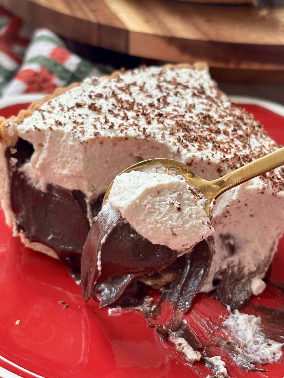 Chocolate Fudge Pie with Espresso Whipped Cream - thehomechefmomma.com