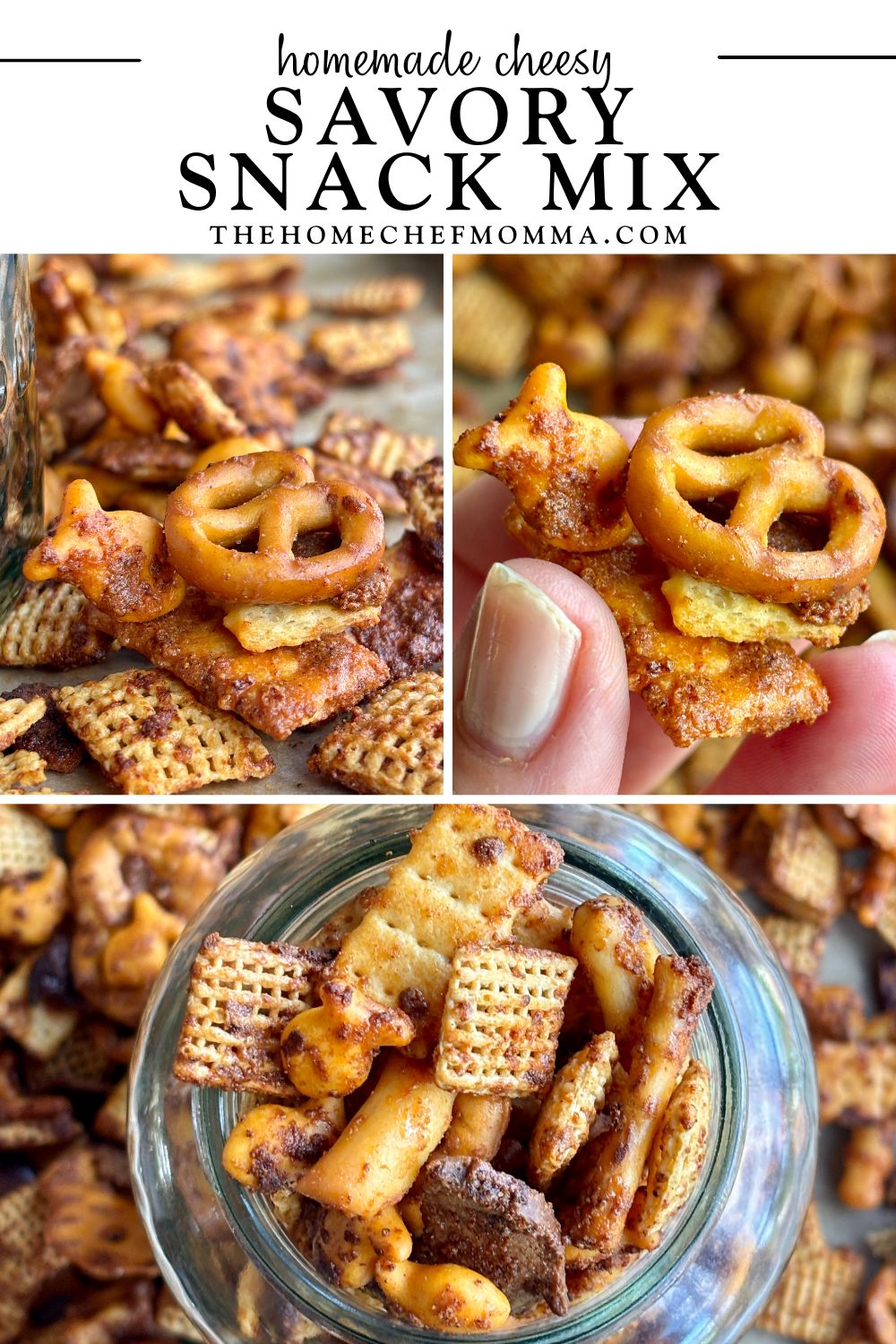 Savory Snack Mix (Cheesy Honey Mustard) - thehomechefmomma.com